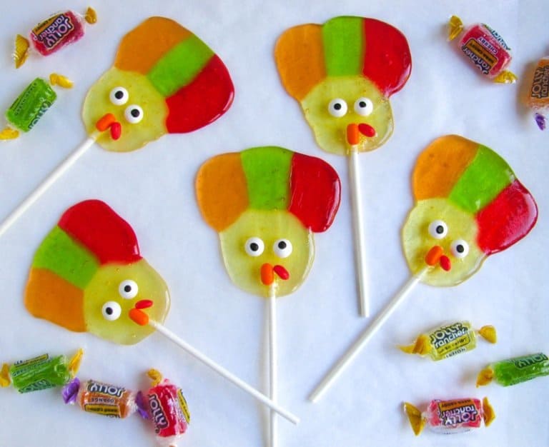 Turkey Shaped Lollipops (Easy Recipe!)