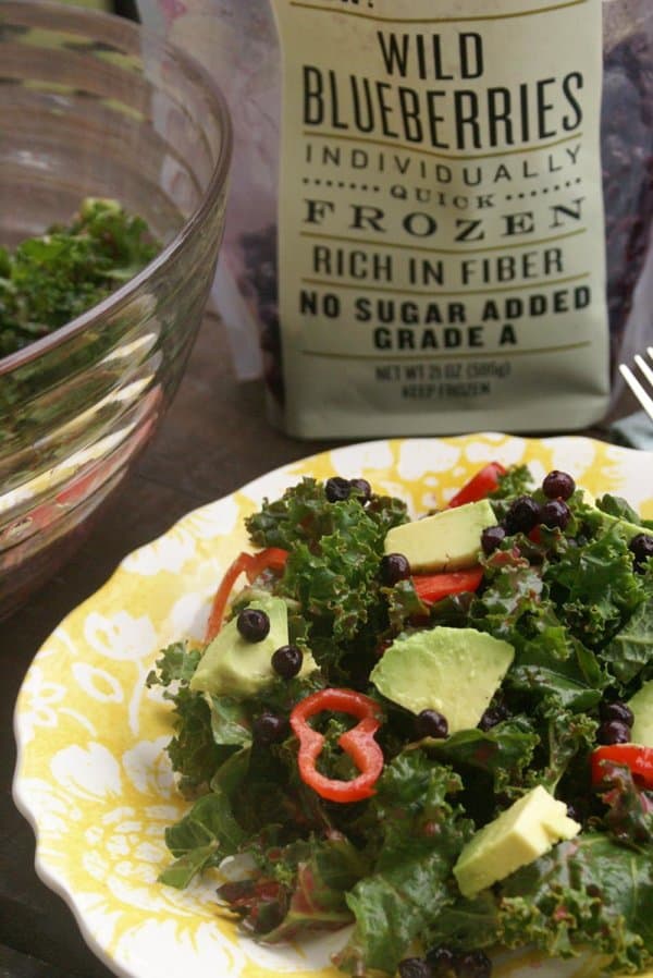 Chili and Wild Blueberry Salad with Raspberry Lime Vinaigrette