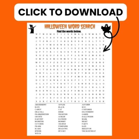Halloween Word Search Printable (FREE Download!)
