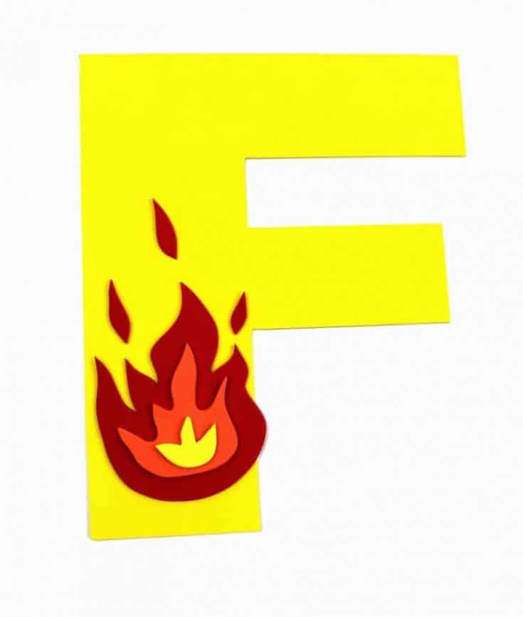Letter F Craft with Printable - F is for Fire