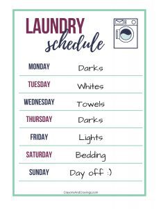 Laundry Routine Tips and Free Laundry Schedule Printable