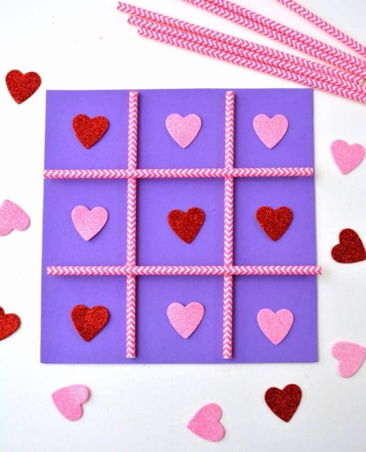 Valentine's Day Tic Tac Toe Game - An Easy Homemade Craft for Kids