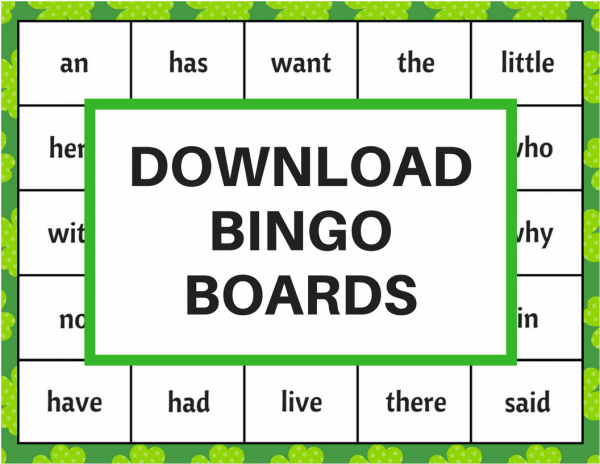 St. Patrick's Day Bingo with Sight Words Free Printable