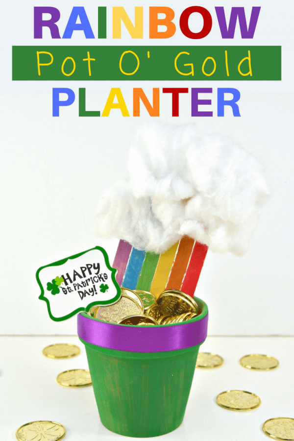 Rainbow Pot of Gold Planter St. Patrick's Day Decoration