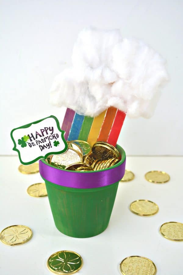 Rainbow Pot of Gold Planter St. Patrick's Day Decoration