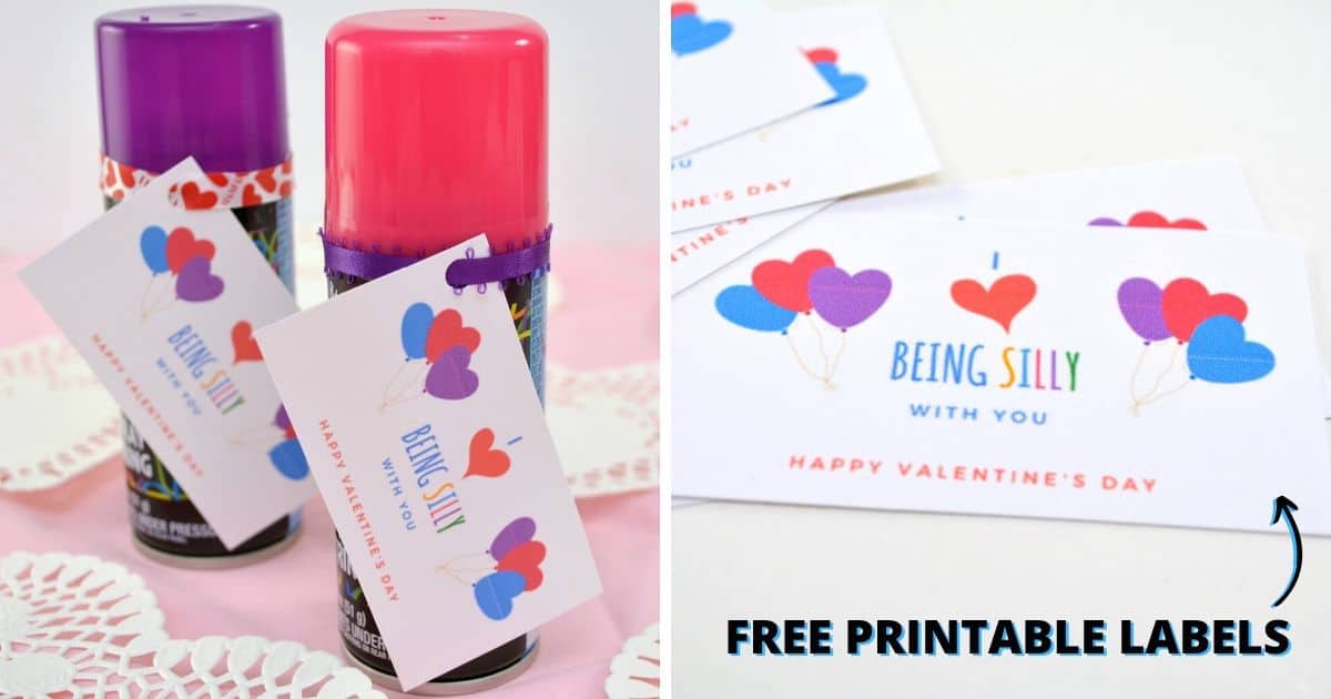 Silly String Valentines for Kids with FREE Printable Labels