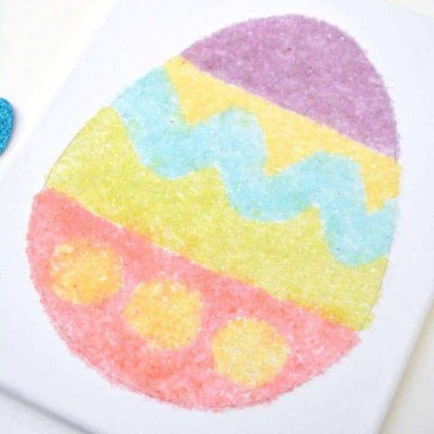 Salt Glitter Easter Egg Canvas Art Project