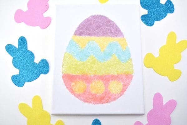 Salt Glitter Easter Egg Canvas Art Project