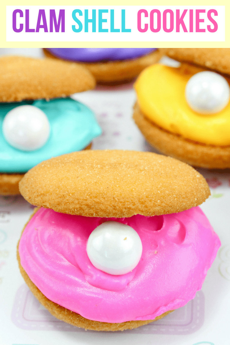 Clam Shell Cookies - Easy No-Bake Mermaid Party Idea