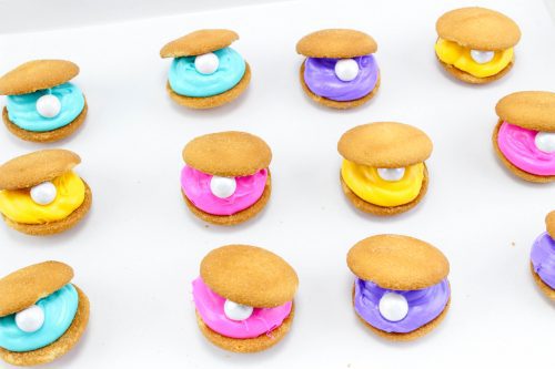 Clam Shell Cookies - Easy No-Bake Mermaid Party Idea