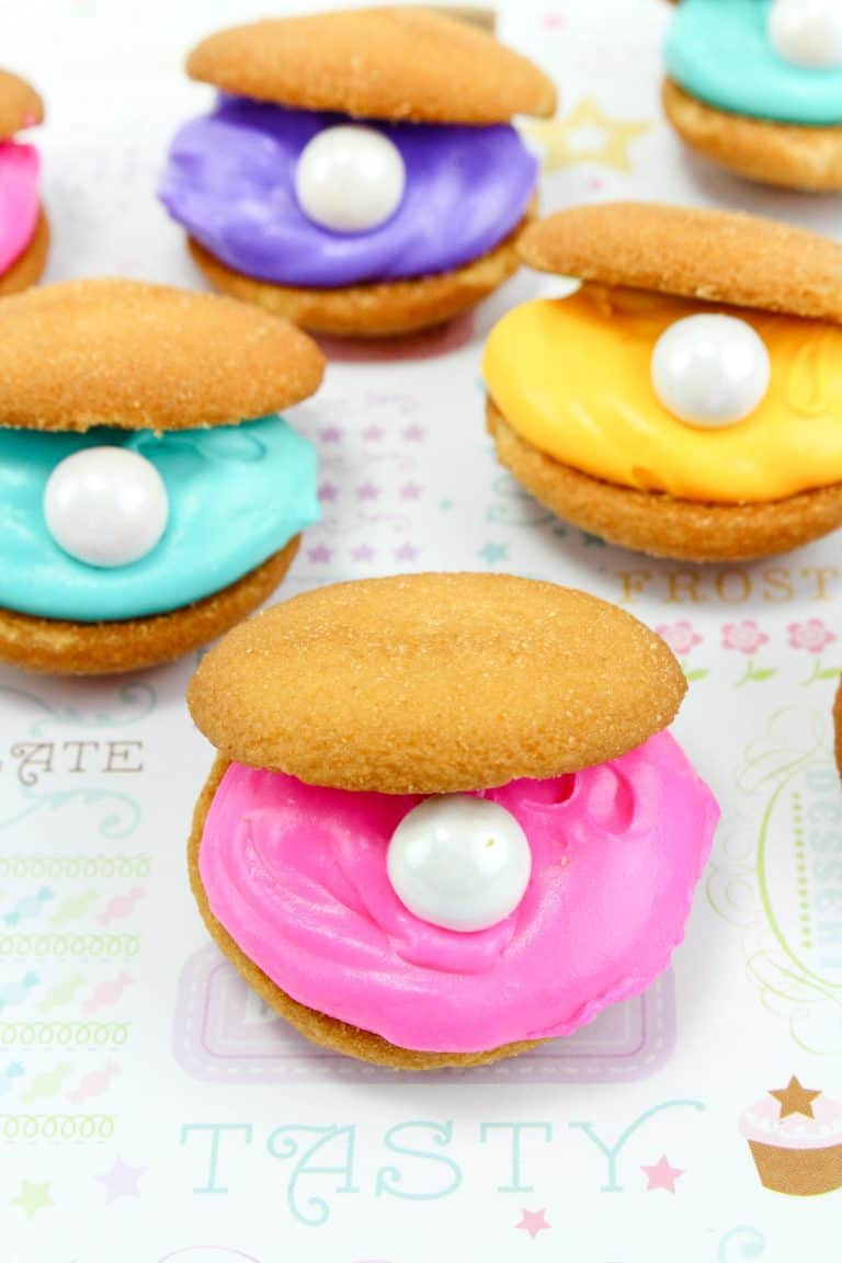 Clam Shell Cookies - Easy No-Bake Mermaid Party Idea