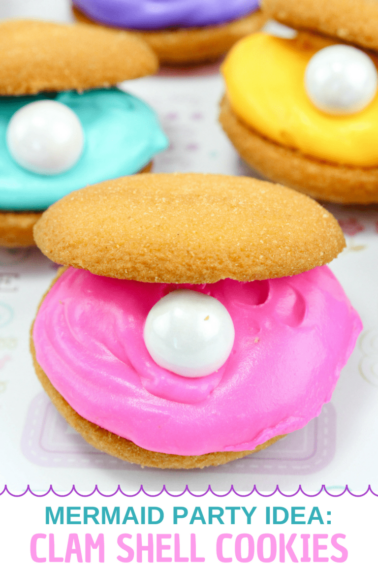 Clam Shell Cookies - Easy No-Bake Mermaid Party Idea