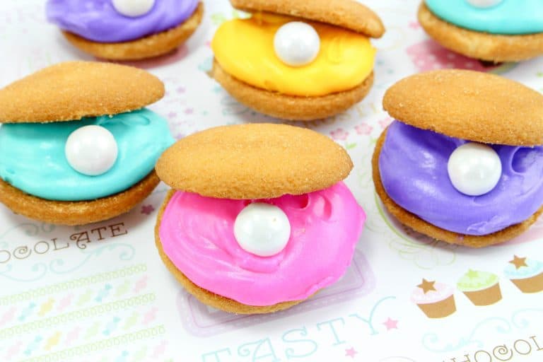 Clam Shell Cookies - Easy No-Bake Mermaid Party Idea