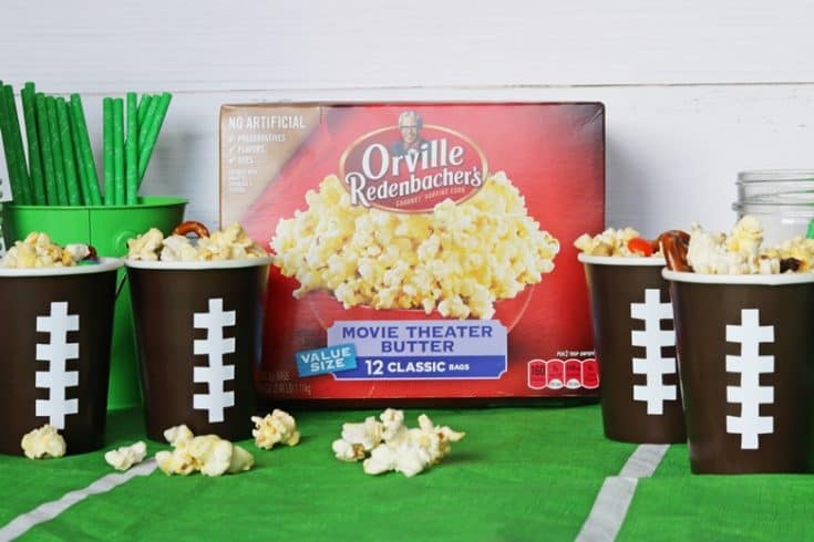 2-Minute Sweet and Salty Snack Mix Recipe + DIY Football Cups