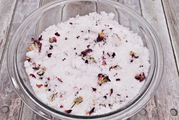 DIY Rose Petal Bath Salts {Just 5 Ingredients!}