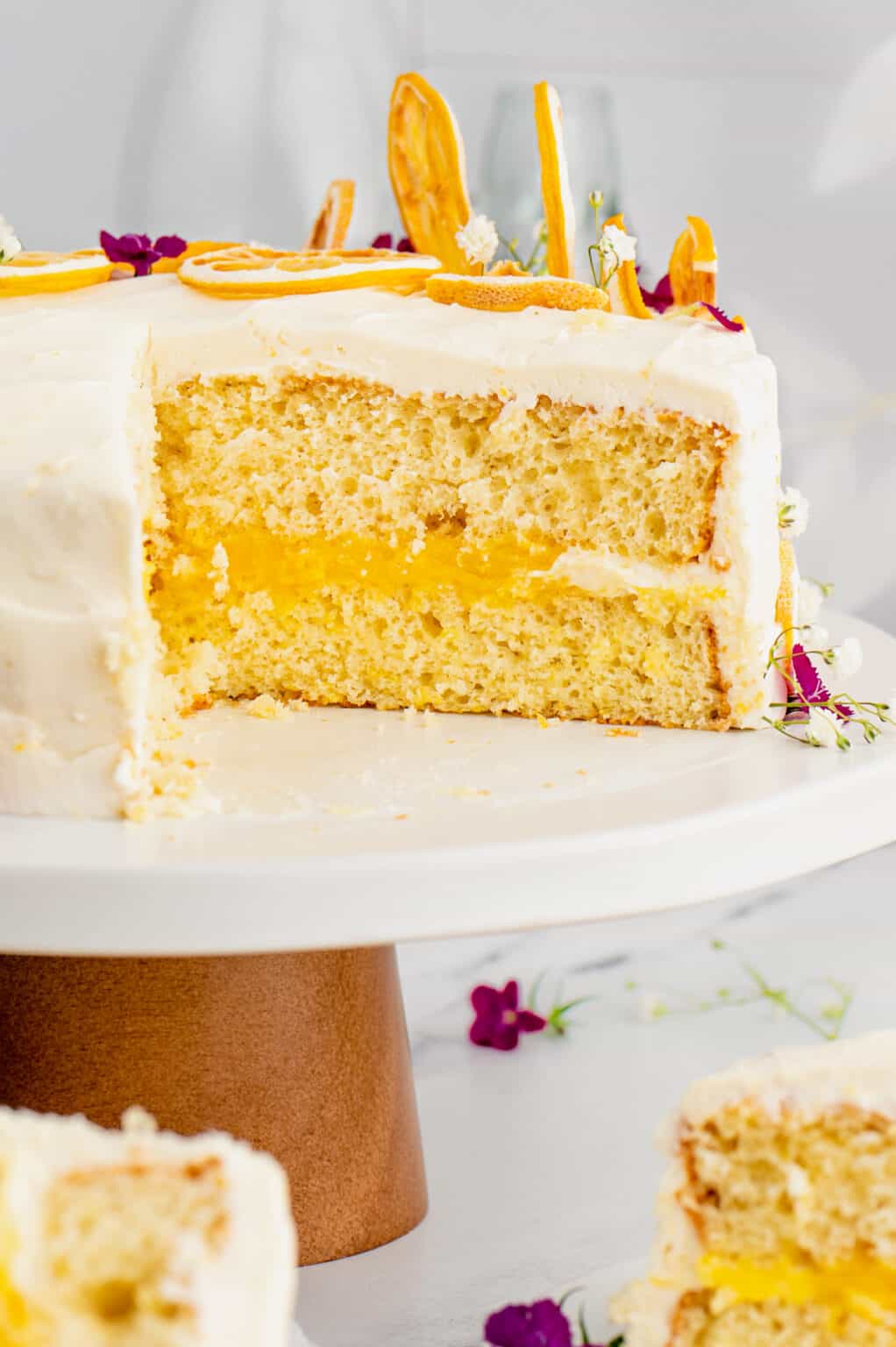 Lemon Layer Cake with Lemon Curd Filling and Marshmallow Frosting