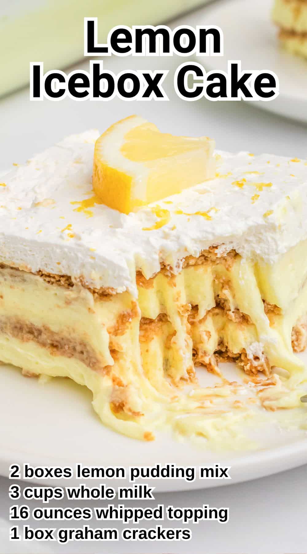 Lemon Icebox Cake (Easy 4-Ingredient Lemon Dessert Recipe)