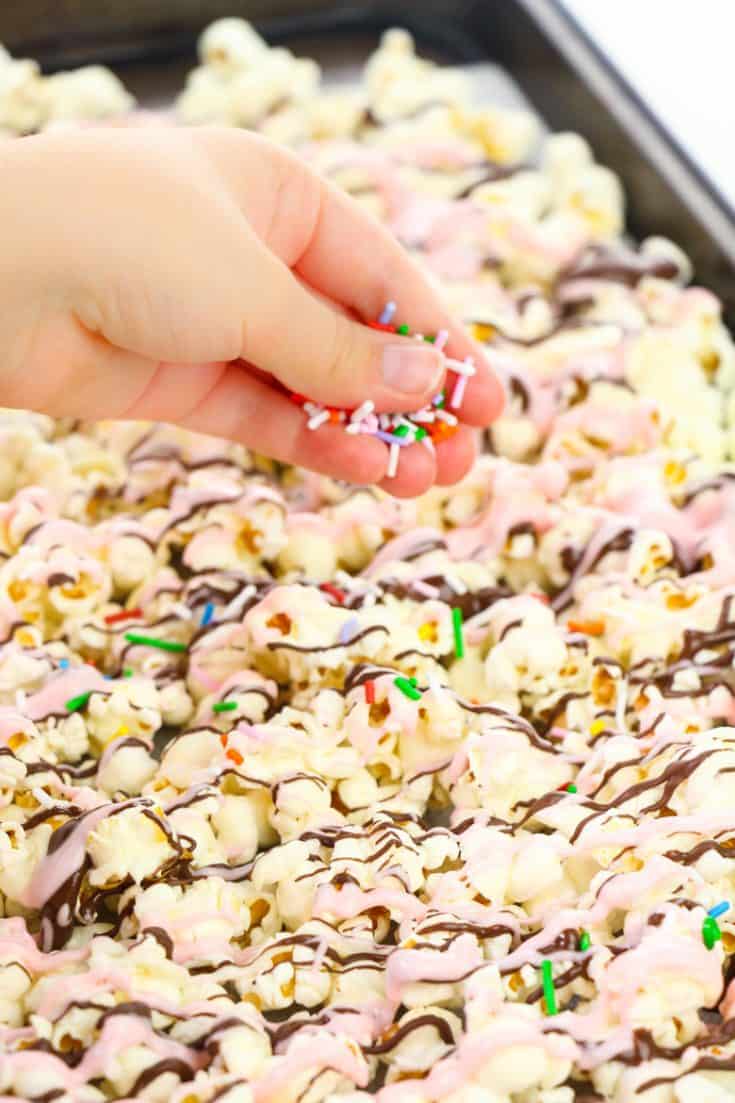 Chocolate Covered Popcorn, Ice Cream Sundae Style!