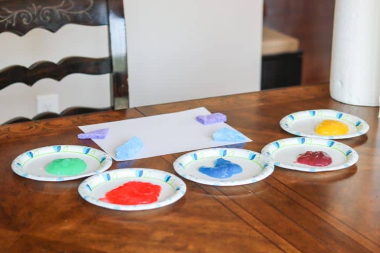 Sponge Paint Toddler Art with Homemade Paint