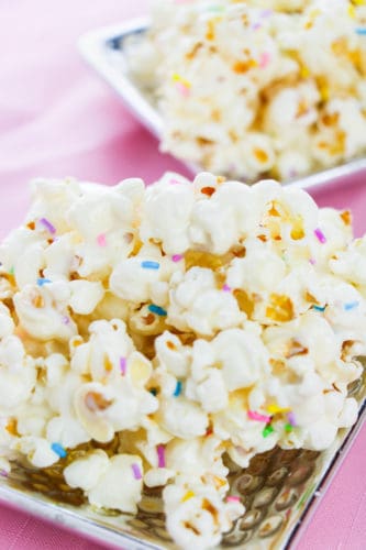 Cake Batter Popcorn Recipe {Only 5 Ingredients!}