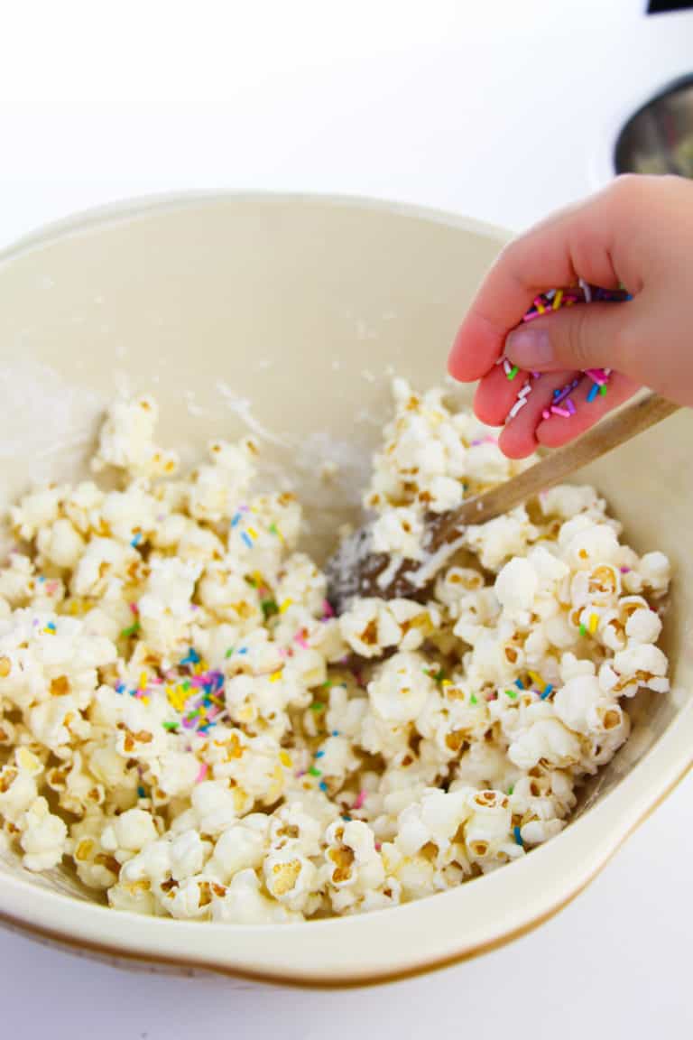 Cake Batter Popcorn Recipe {Only 5 Ingredients!}
