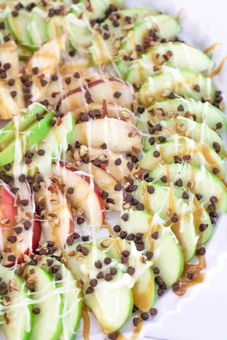 Apple Nachos Recipe (10 Minute Caramel Apple Snack)