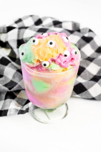 Monster Sherbet Sundae {Easy 2-Ingredient Halloween Treat}