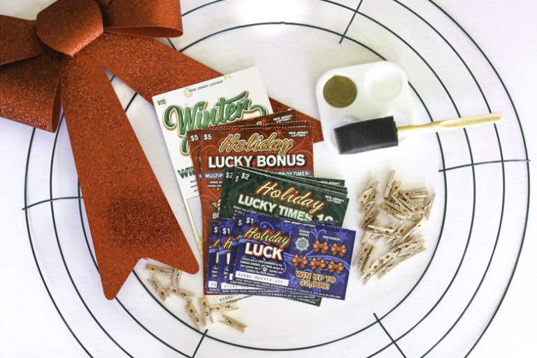 Scratch Off Lottery Ticket Wreath