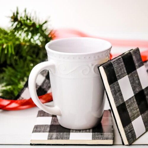 Buffalo Check DIY Tile Coasters