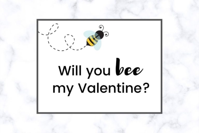 Will You BEE My Valentine?! - Free Full-Size Printable Card