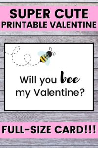 Will You BEE My Valentine?! - Free Full-Size Printable Card