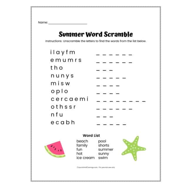 Colors Word Search - Free Printable for Kids