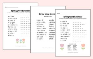 Spring Word Scramble FREE Printable with Answer Key