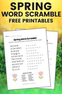 Spring Word Scramble FREE Printable with Answer Key