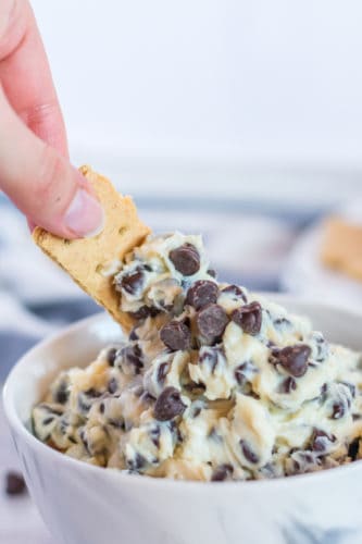 Chocolate Chip Cookie Dough Dip {10 Min. No-Bake Dessert Recipe}