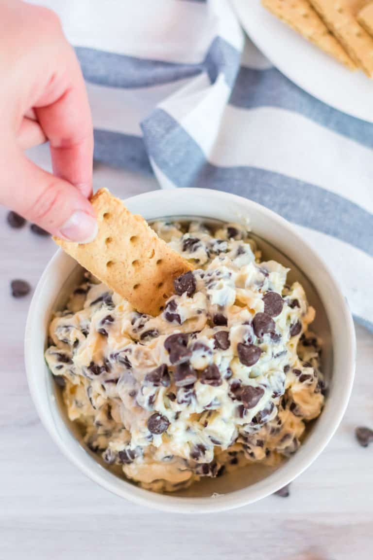 Chocolate Chip Cookie Dough Dip {10 Min. No-Bake Dessert Recipe}