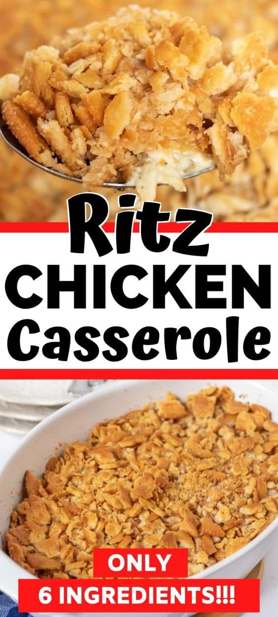 Ritz Chicken Casserole Recipe (Only 6 Ingredients!)