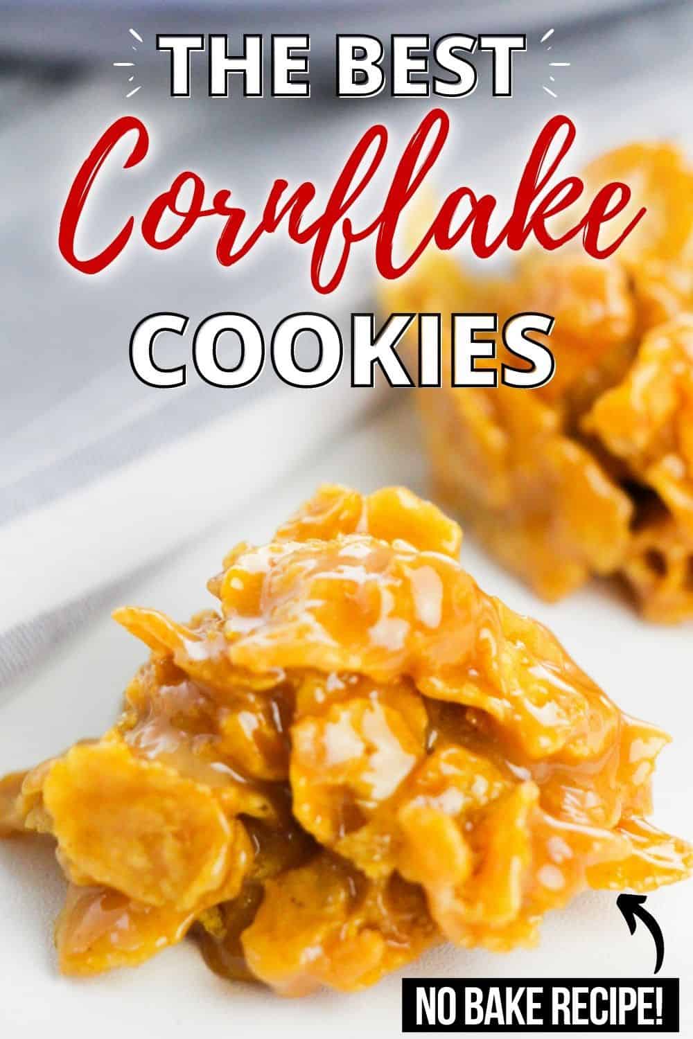Peanut Butter Cornflake Cookies (Easy No Bake Cookies!)