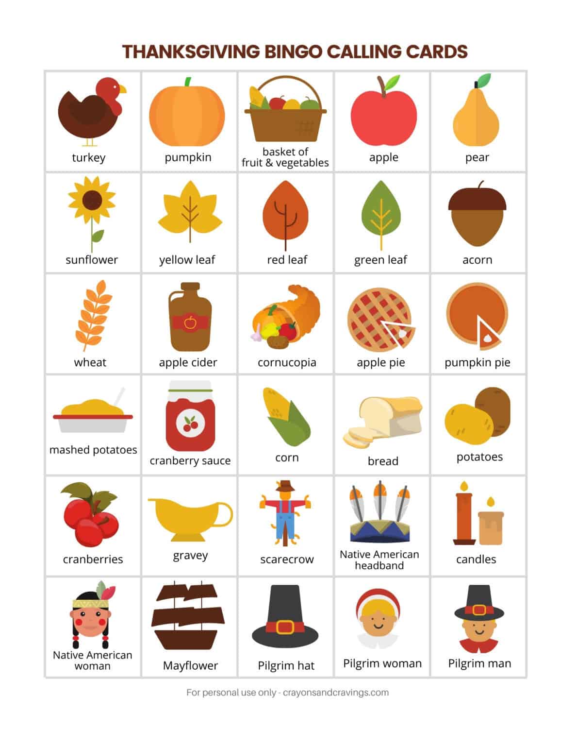 Free Printable Thanksgiving Bingo Cards (Fun Kids Game!)