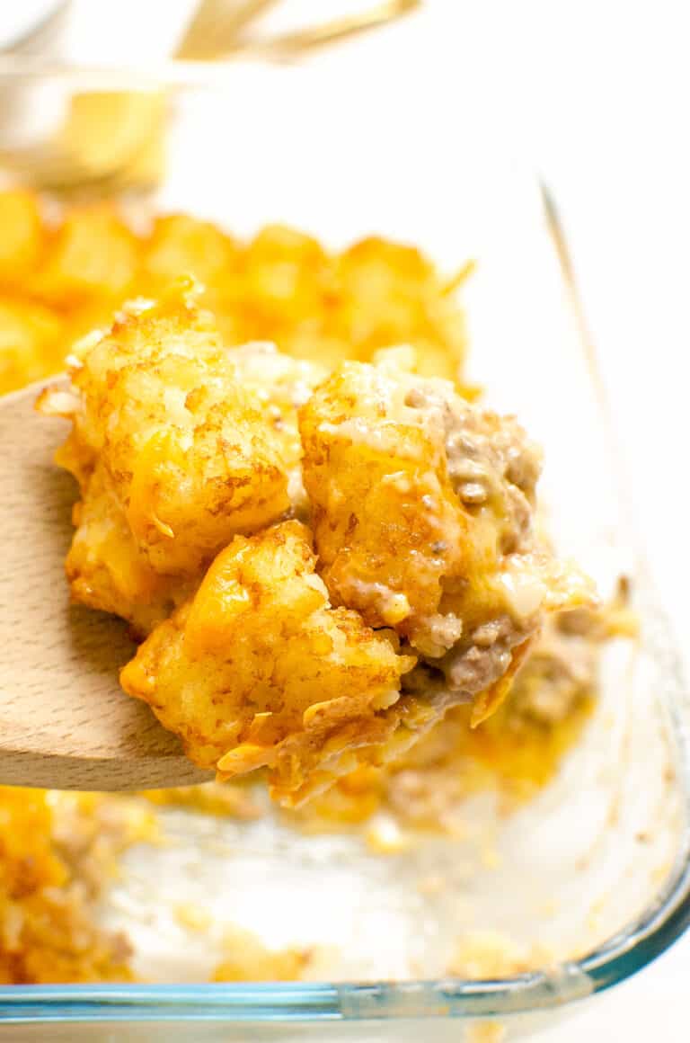 Easy Tater Tot Casserole Recipe (4 Ingredients!)