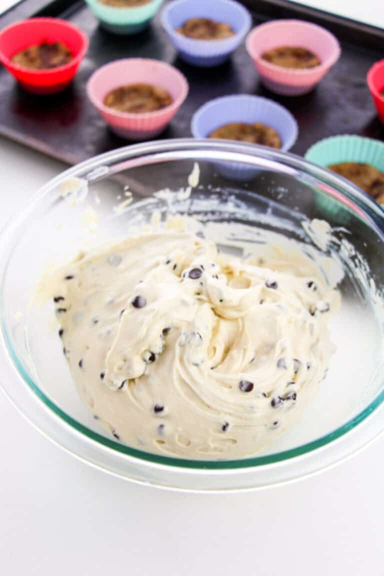 Mini Chocolate Chip Cookie Dough Cheesecake Cups