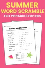 Summer Word Scramble FREE Printable with Answer Key