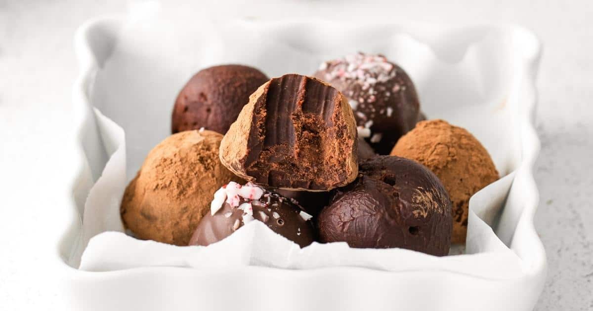 Boozy Dark Chocolate Peppermint Truffles Recipe