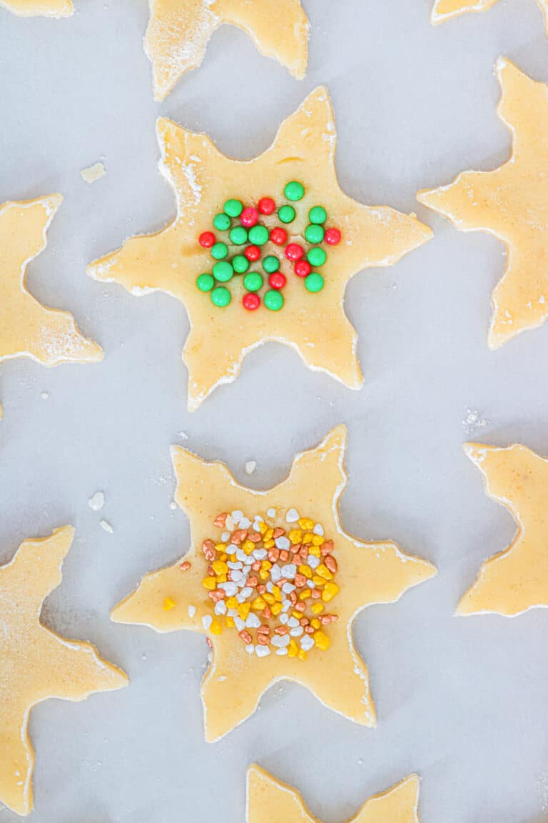Easy Shortbread Christmas Cookies with Sprinkles