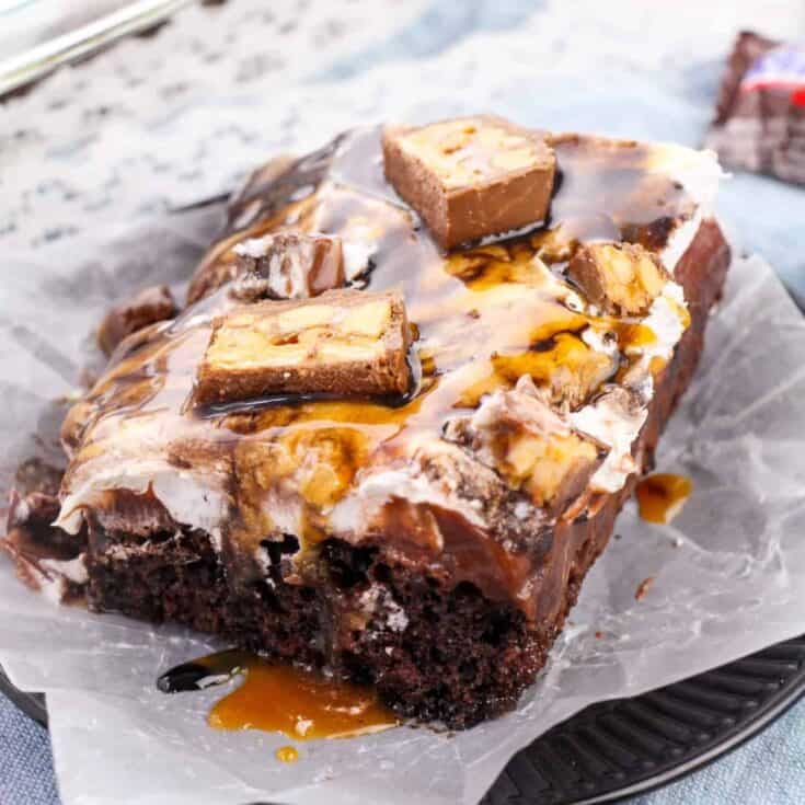 Easy Snickers Poke Cake Recipe