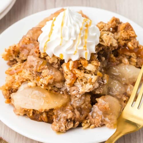 Apple Crisp with Cake Mix (Easy Dump Cake Recipe!)