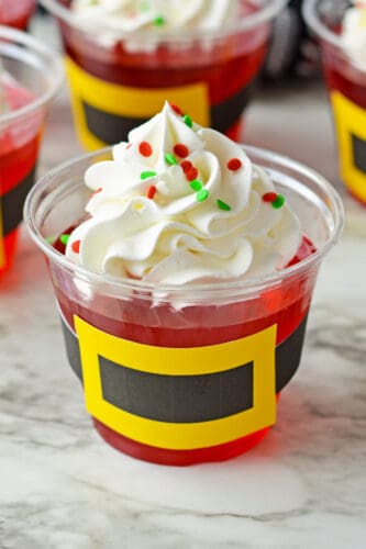 Santa Jello Cups (with Printable Belts)