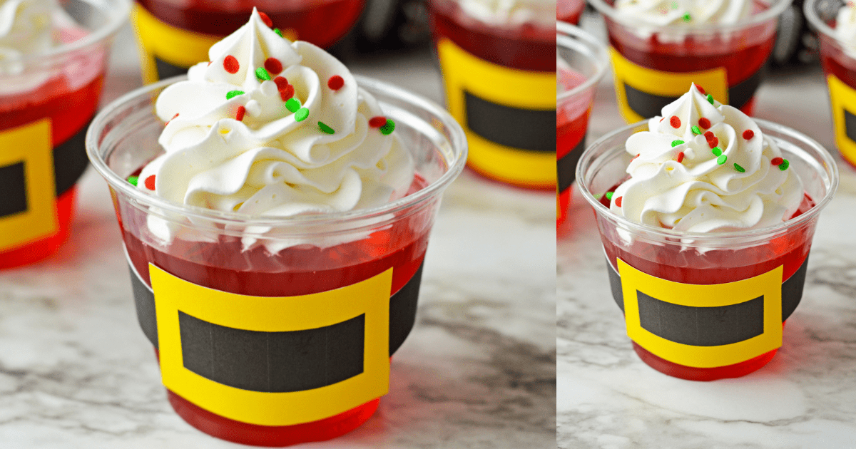 Santa Jello Cups (with Printable Belts)