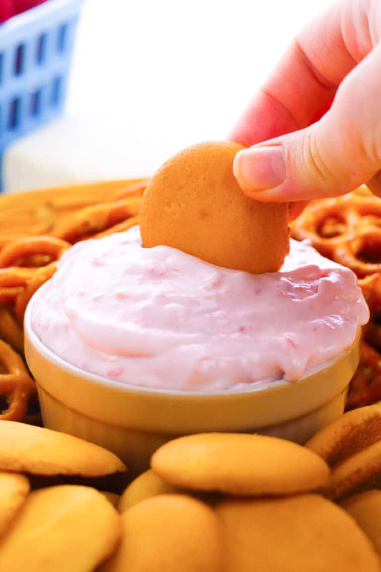 Raspberry Cream Cheese Dip (Easy Fruit Dip Recipe!)