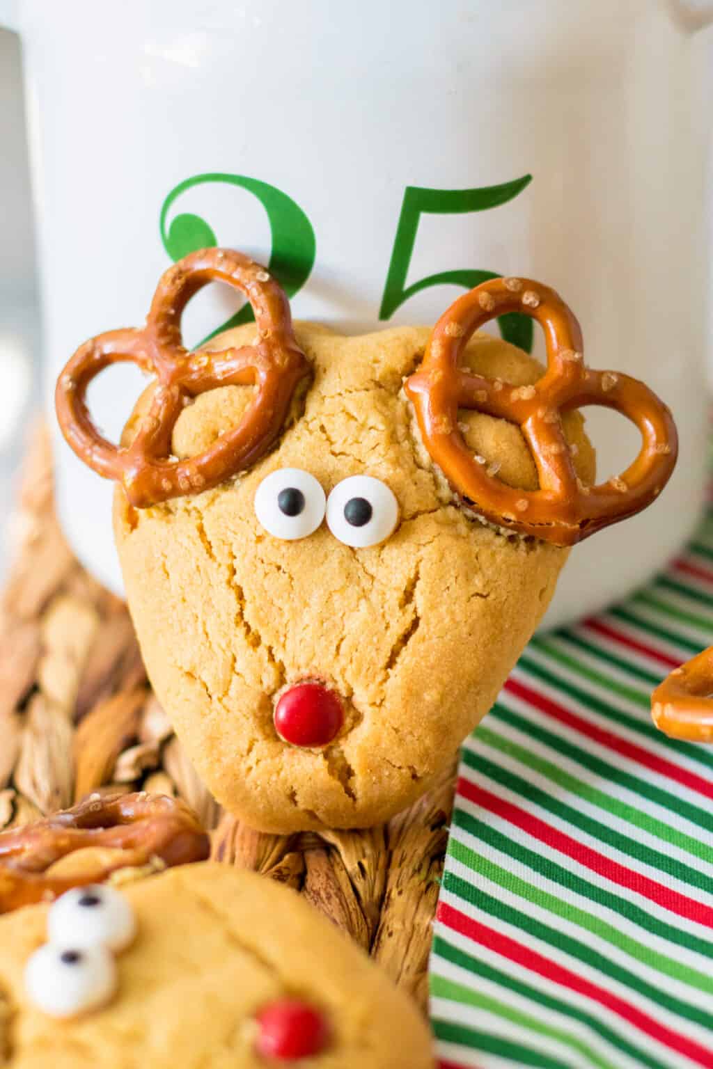 Peanut Butter Reindeer Cookies (Rudolph Cookies)